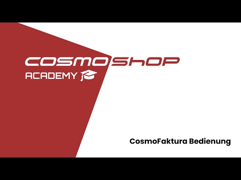 Grundsätzliche Bedienung der Faktura | cosmoshop